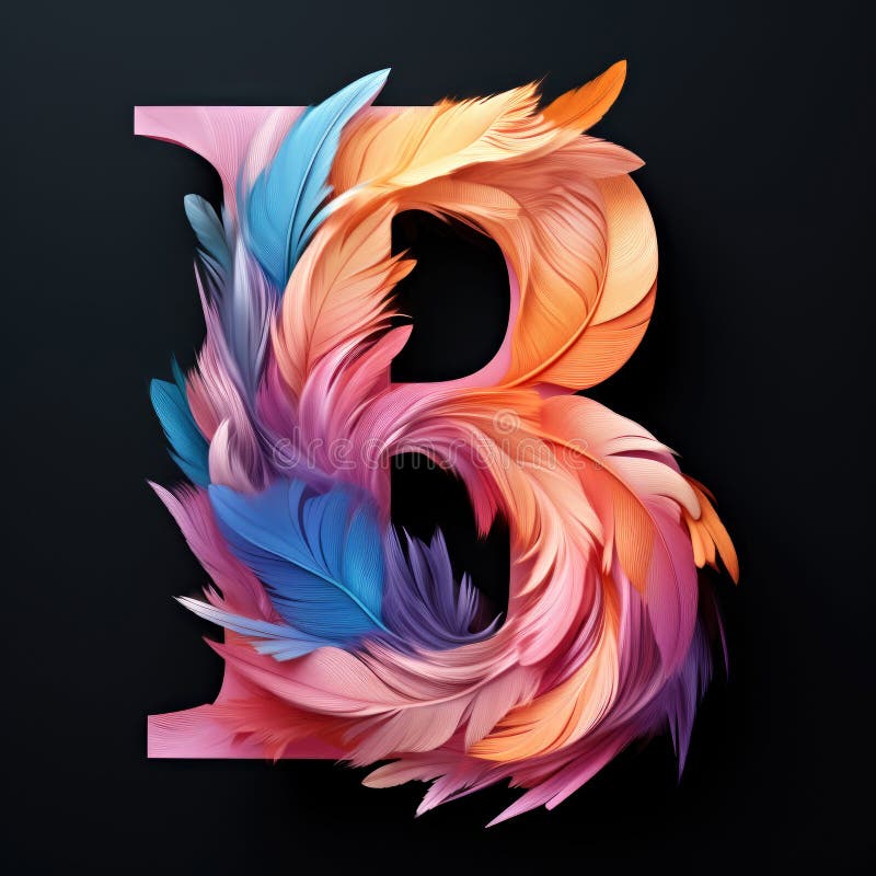 The Letter B is Made Up of Colored Feathers Stock Illustration ... The Letter B is Made Up of Colored Feathers Stock Illustration ...
