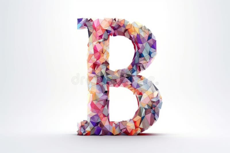 Letter B, Mosaic Style, on White Background Stock Illustration ...