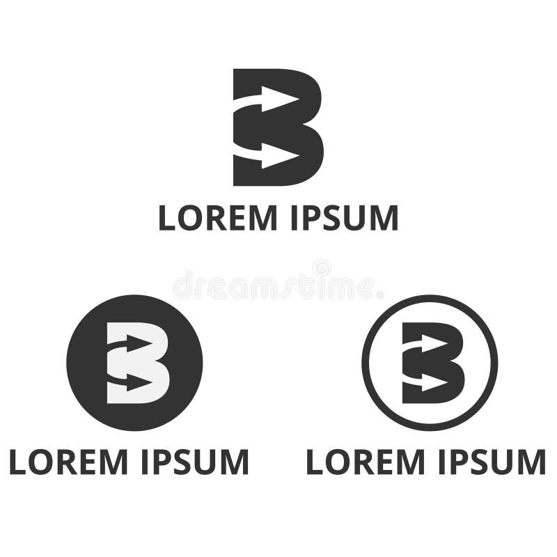 Letter B Negative Space Arrow Icon Logo Design Stock Vector ...