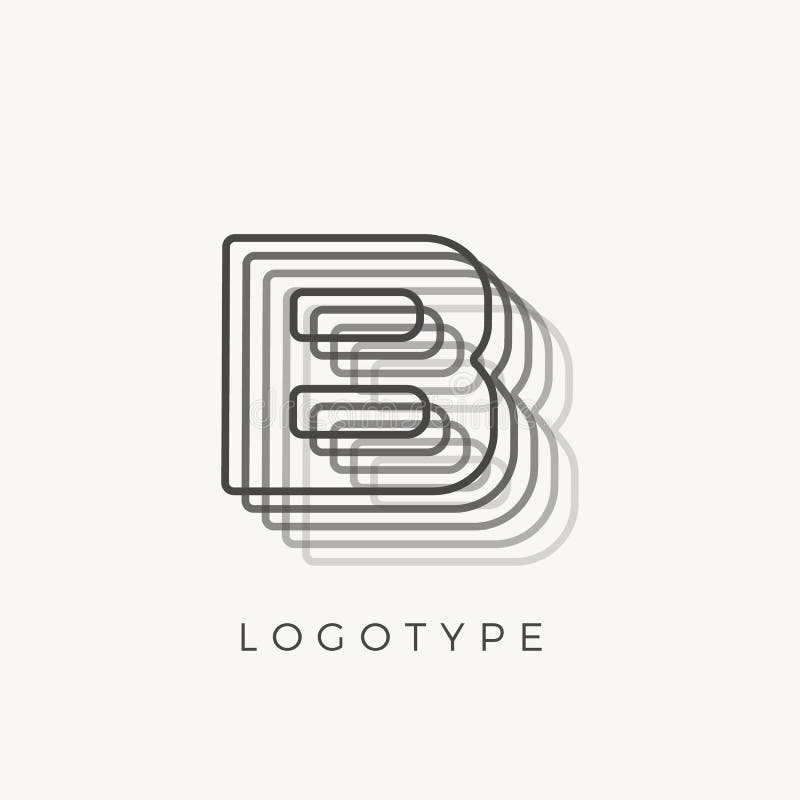 Letter B of Outline Stripes, Blend Effect Letter for Monogram and Logo ...