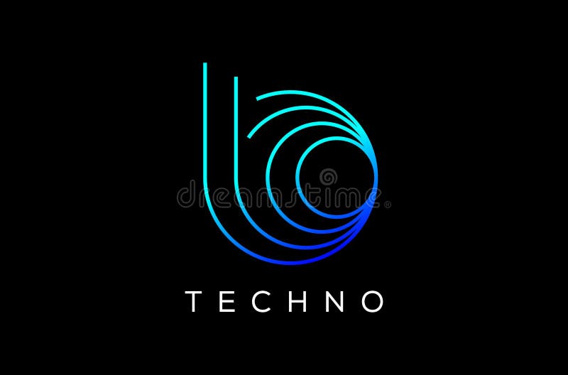 Letter B Planet Solar System Electricity Technology Logo Design Letter B Bridge Line Tech Stock ...