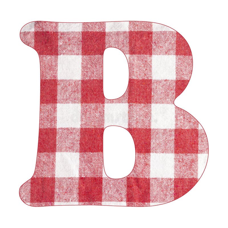 Letter B - Red Checkered Napkin Background - Top View Stock ...