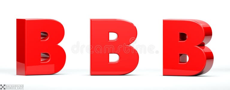 Letter B, of Red Color in 3 Positions. 3d Render Illustration at ...