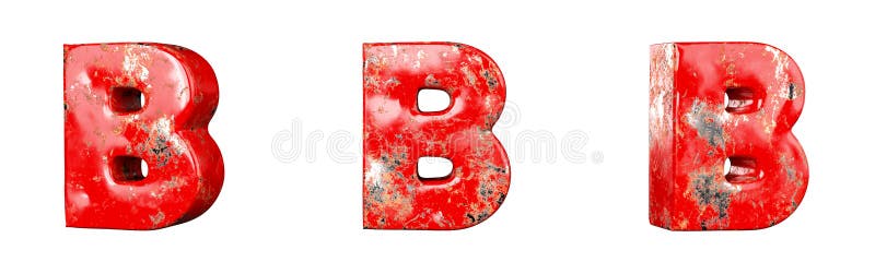 Letter B from Red Scratched Metallic Letters Alphabet Collection Set ...