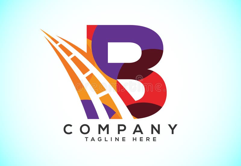Letter B with Road Logo Sing. Polygonal Style Logo for Highway ...