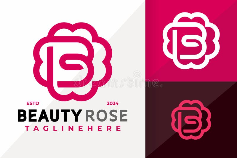 Letter B Rose Flower Logo Icon Vector Design. Creative Simple Logos ...