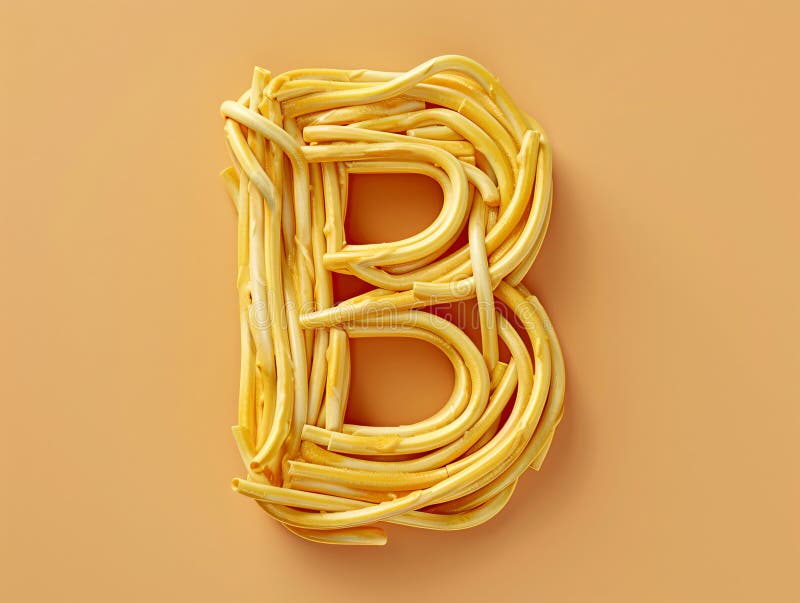 Letter B in the Shape of Spaghetti. Stock Illustration - Illustration ...
