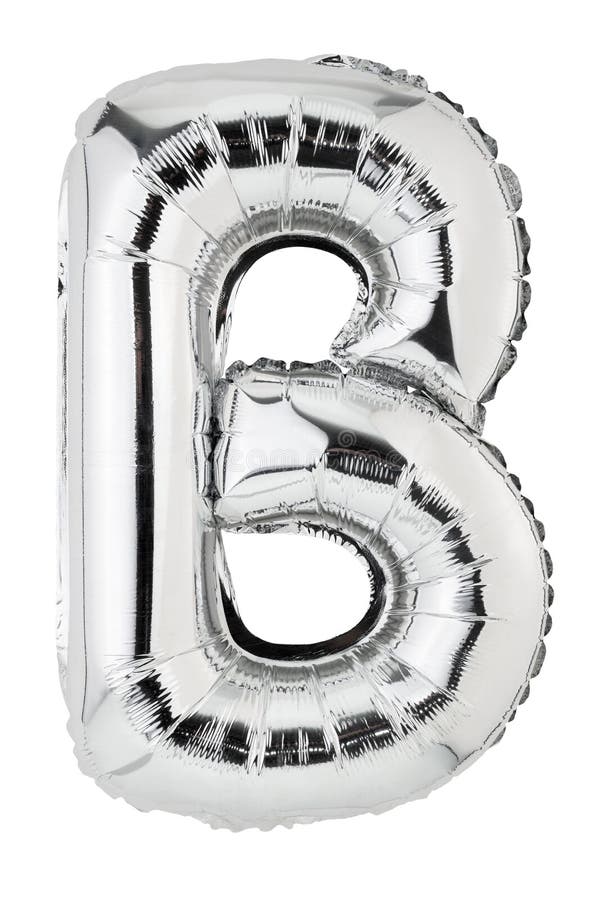 Letter F in Silver Mylar Balloon Isolated Stock Image - Image of ...