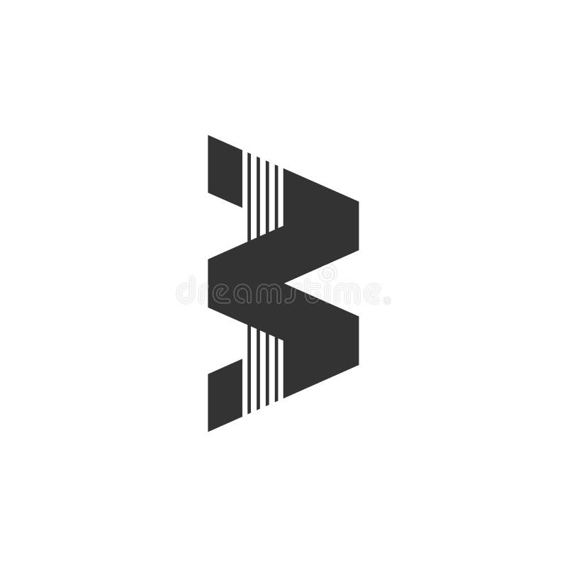 Letter B Simple Stripes Geometric Logo Vector Stock Vector ...