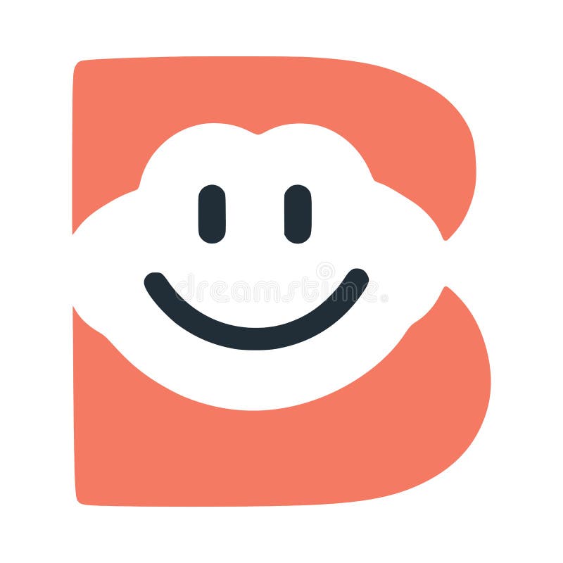 Letter S with a Smile on the Face Character in Flat Style Stock Vector ...