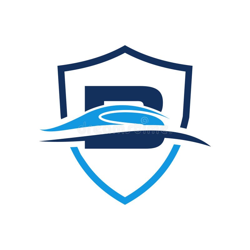 Letter B Speed Auto Car Shield Modern Simplicity Design Icon Business ...