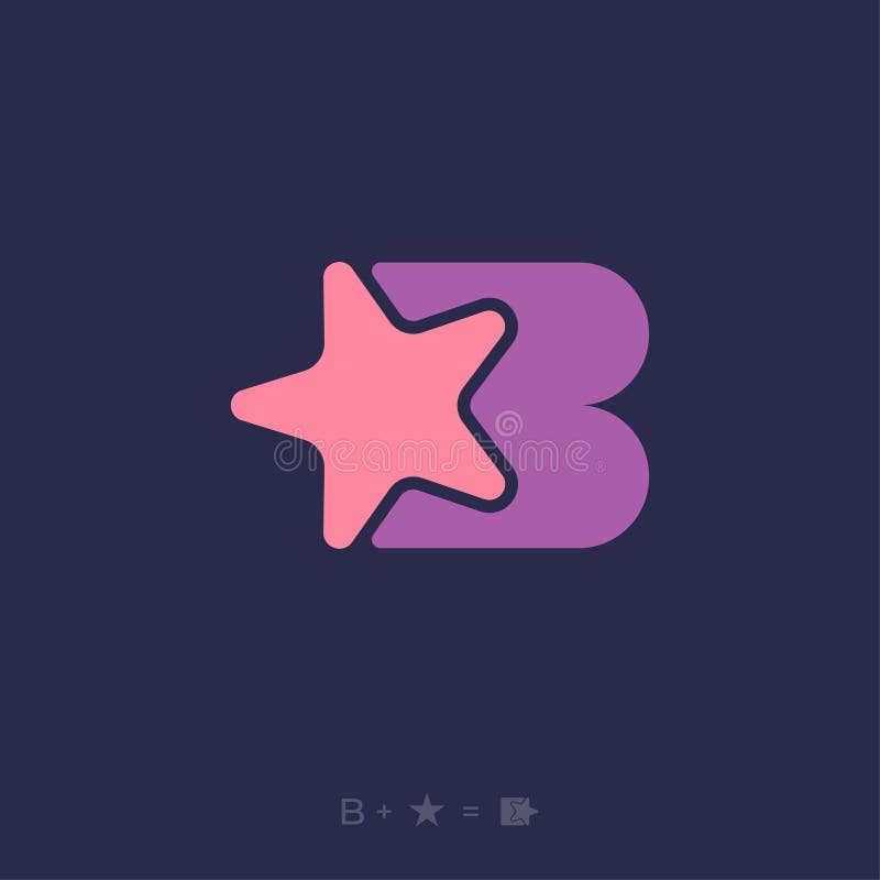 Letter B and Star. B Monogram. Letter and Geometry Shape Like Puzzle ...