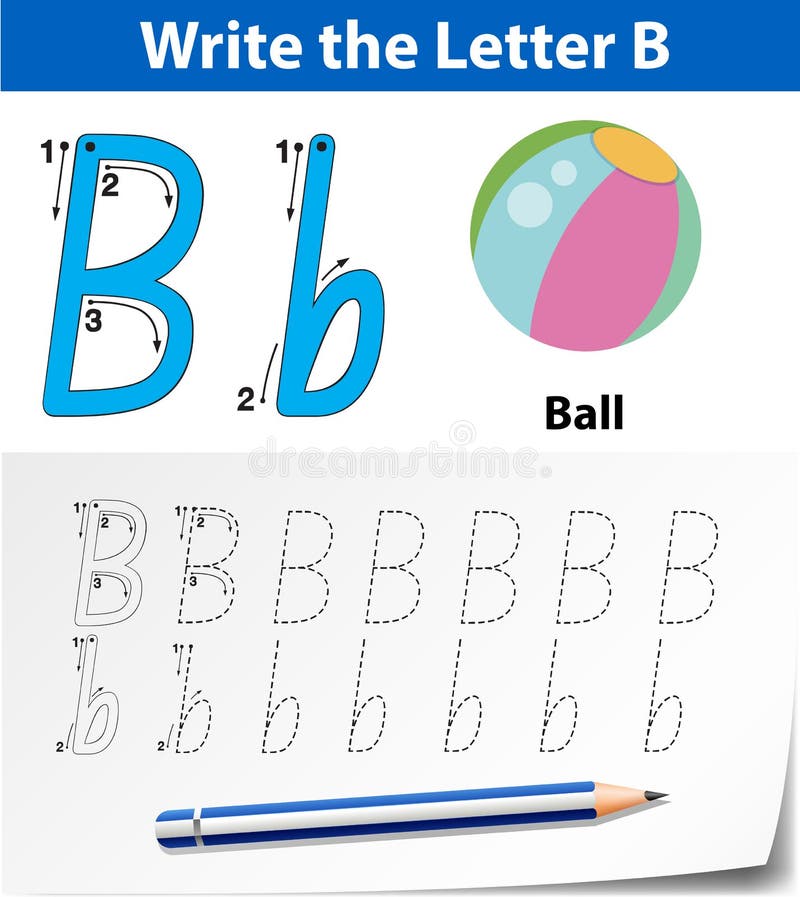 English Alphabet Letter B For Ball Stock Illustration - Illustration of ...
