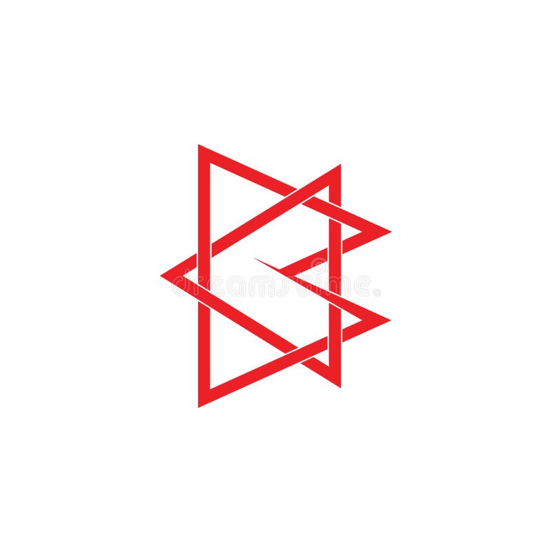 Letter B Triangle Overlapping Line Logo Vector Stock Vector ...