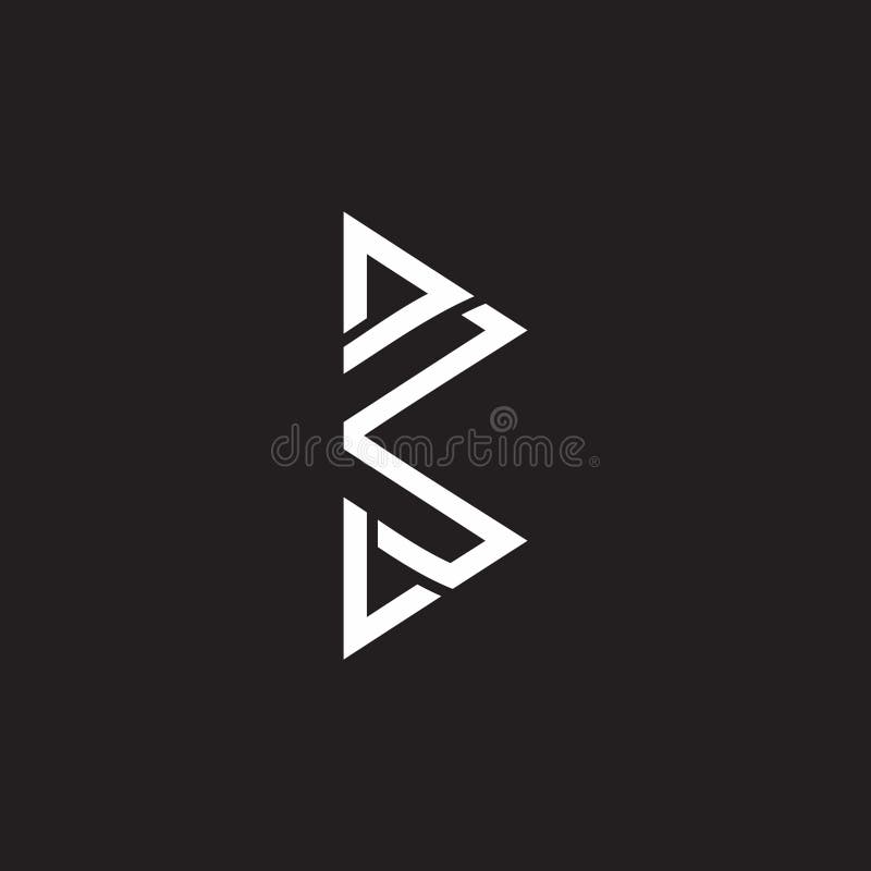Letter B Triangles Line Simple Geometric Logo Vector Stock Vector ...