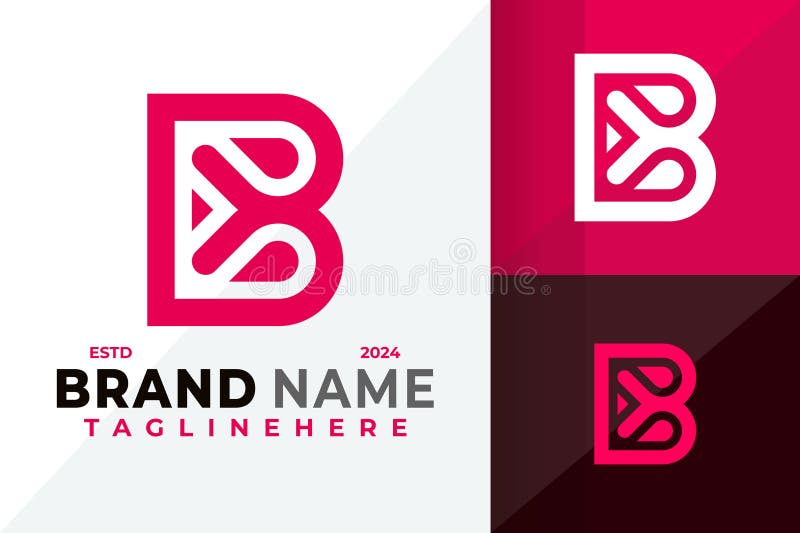 Letter B Unique Symbol Logo Icon Vector Design Illustration Stock ...