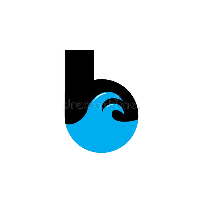 Letter b with wave symbol stock vector. Illustration of logo - 100848860