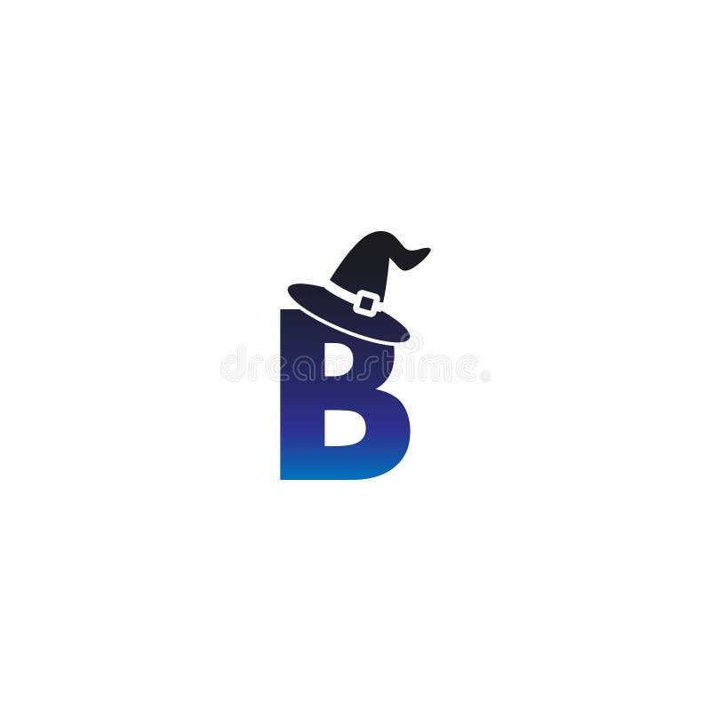 Letter B Witch Hat Concept Design Stock Vector - Illustration of creepy ...