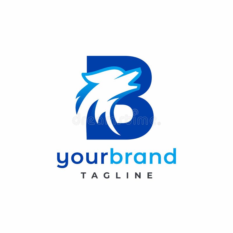 Letter B Wolf Logo Design Vector , Initial Gaming Logo Stock Vector ...