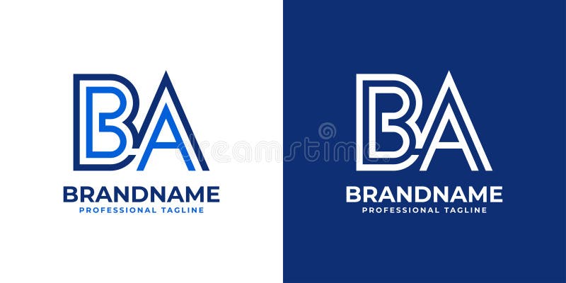 Letter BA Line Monogram Logo, Suitable for Any Business with BA or AB ...