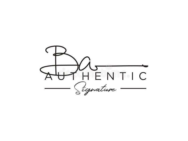 Letter BA Signature Logo Template Vector Stock Vector - Illustration of ...