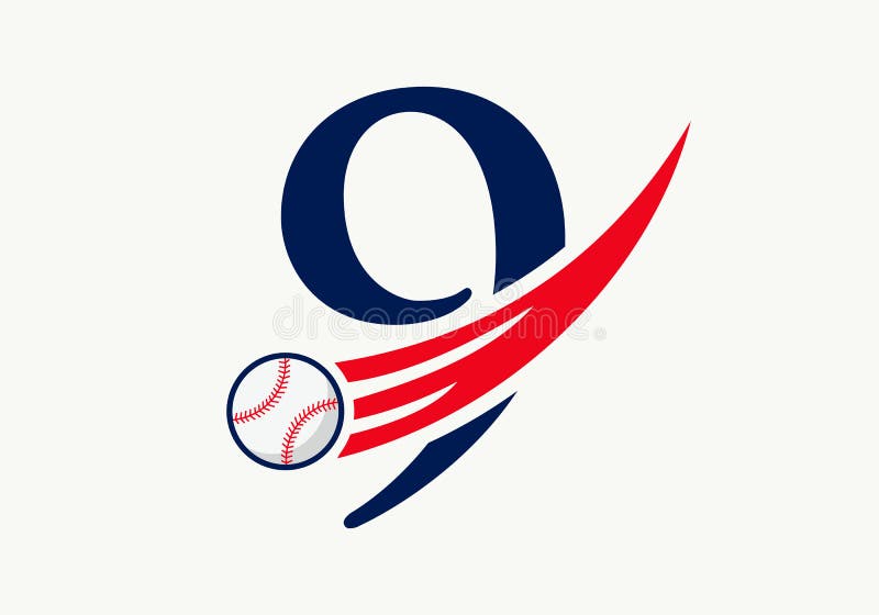 Letter 9 Baseball Logo Concept with Moving Baseball Icon Vector ...