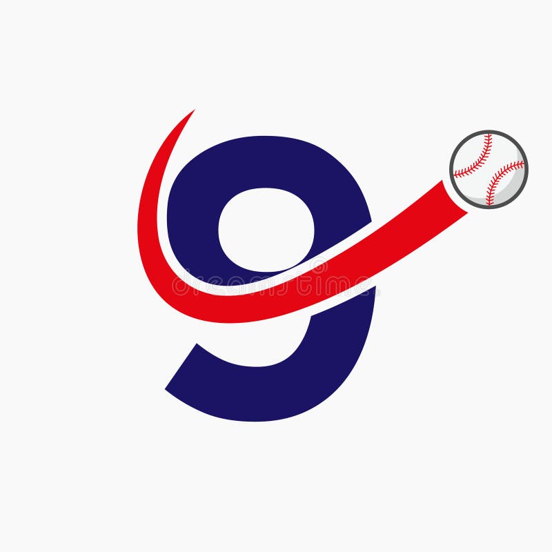 Letter 9 Baseball Logo Concept with Moving Baseball Icon Vector ...