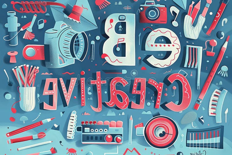 Letter of Be Creative in Variant Style with Fence and Natural Flower ...