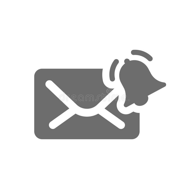 Letter and Bell Vector Icon Stock Vector - Illustration of alert ...