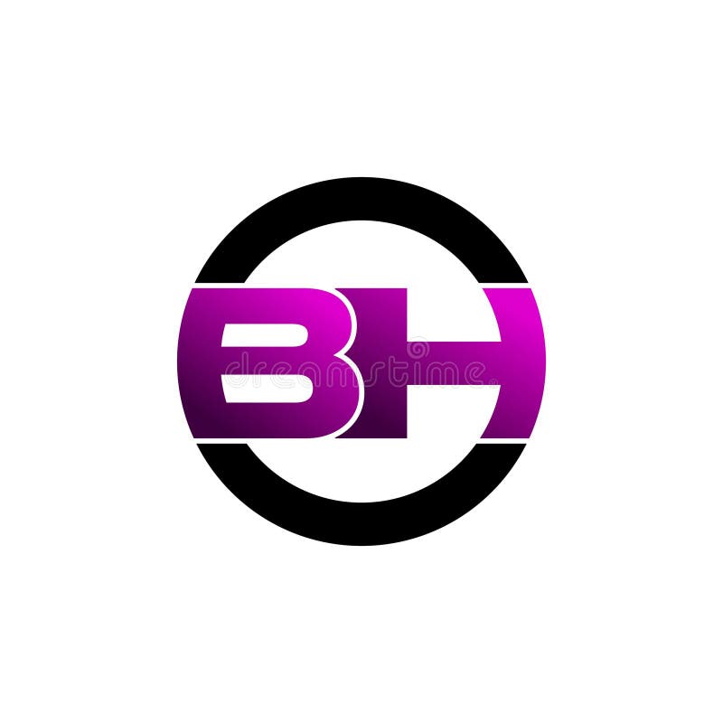 Letter BH Circle Monogram Logo Icon Design Vector. Stock Vector ...