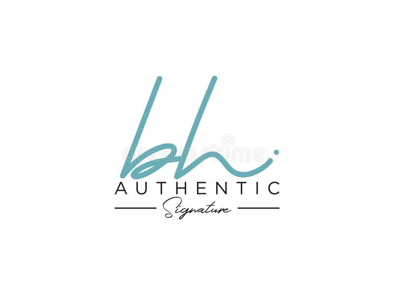 Letter BH Signature Logo Template Vector Stock Vector - Illustration of ...