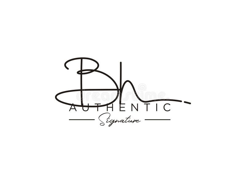 Letter BH Signature Logo Template Vector Stock Vector - Illustration of ...