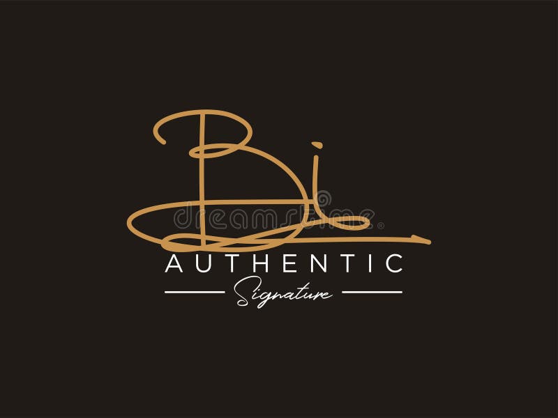 Letter BI Signature Logo Template Vector Stock Vector - Illustration of ...