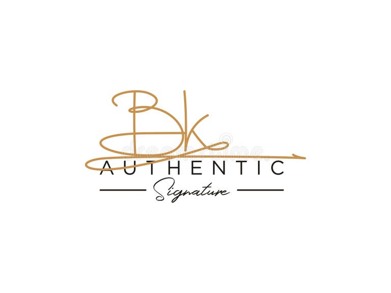 Letter BK Signature Logo Template Vector Stock Vector - Illustration of ...