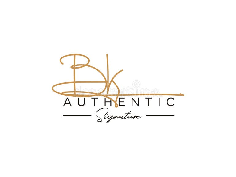 Letter BK Signature Logo Template Vector Stock Vector - Illustration of ...