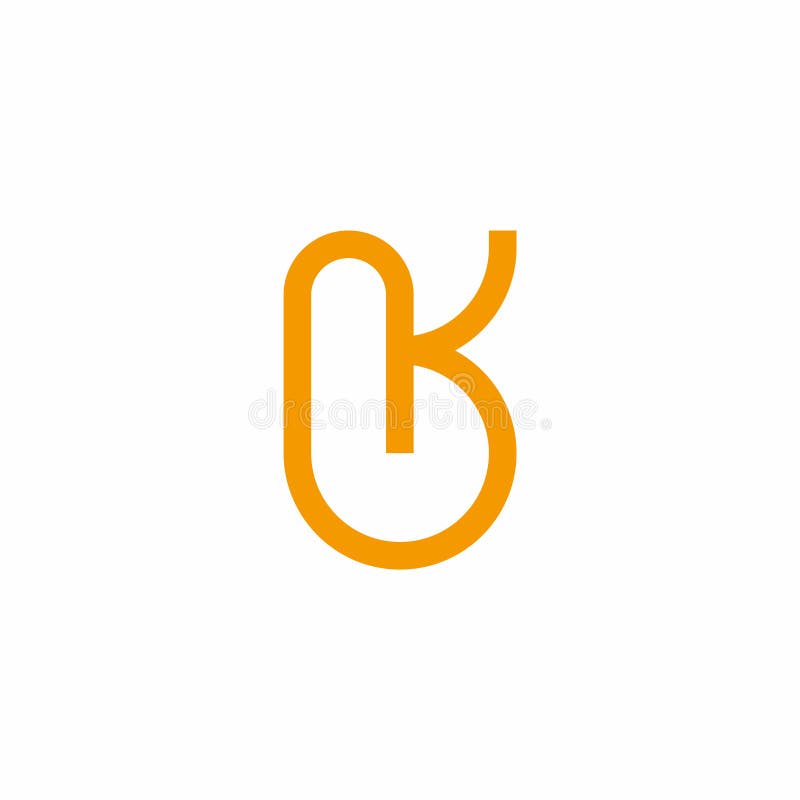 Letter Bk Simple Geometric Linked Loop Line Logo Vector Stock Vector ...