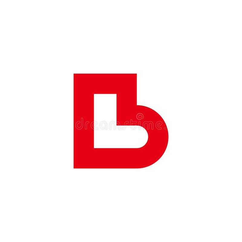 Letter Bl Simple Red Cute Geometric Symbol Logo Vector Stock Vector ...