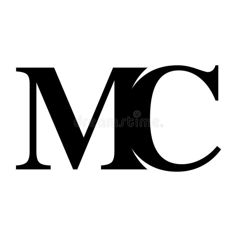 MC Letter Black Logo Icon Template 2 Stock Vector - Illustration of ...