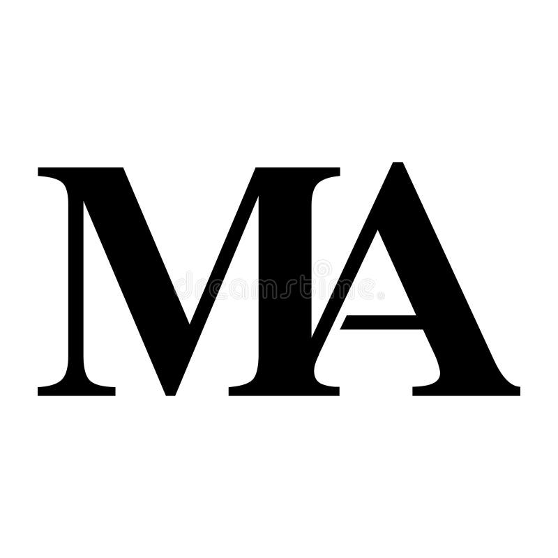 MA Letter Black Logo Icon Template 1 Stock Vector - Illustration of ...