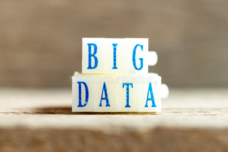Letter Block with Blue Word Big Data on Wood Background Stock Image ...