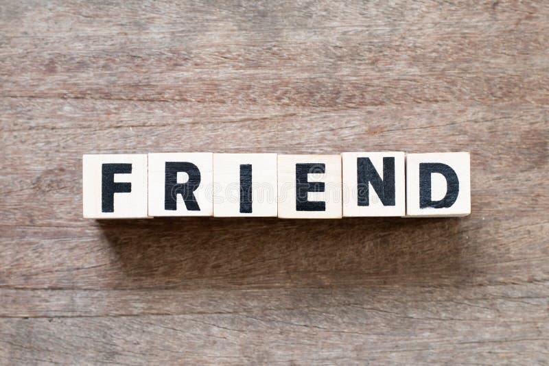 Letter Block in Word Friend on Wood Background Stock Image - Image of ...