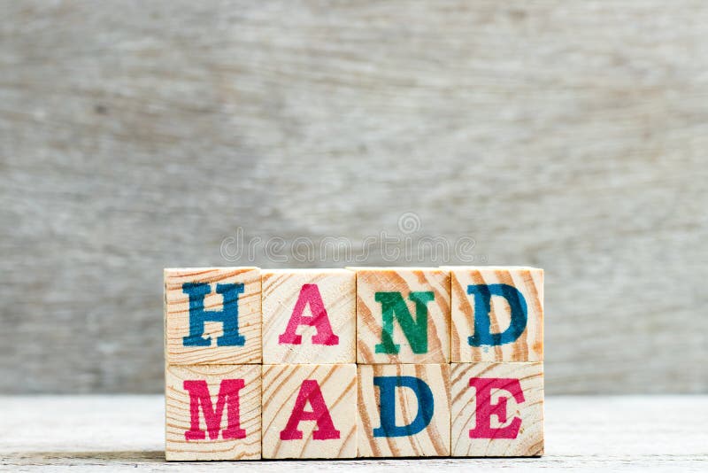 Letter Block in Word Handmade on Wood Background Stock Photo - Image of ...