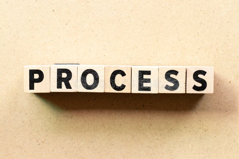 Word Process. Top View of Wooden Blocks with Letters on Green Surface ...