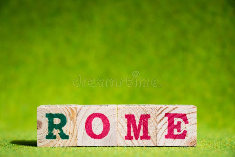 Word Rome Cut from Newspaper on Handmade Paper Stock Image - Image of ...
