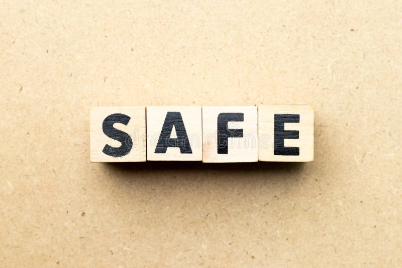 The Word Safe Written In White Block Letters Stock Image - Image of ...