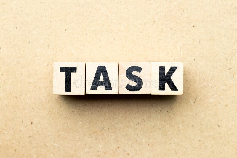 Word Task Made of Brown Wooden Letters Stock Photo - Image of brown ...
