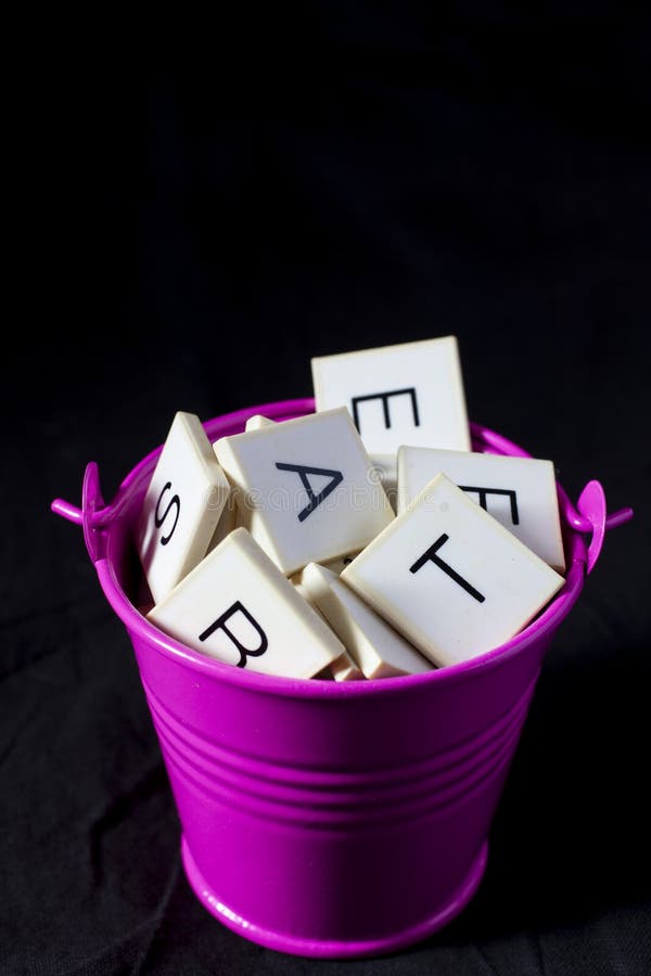 Letter blocks in a bucket stock photo. Image of learn - 116395156