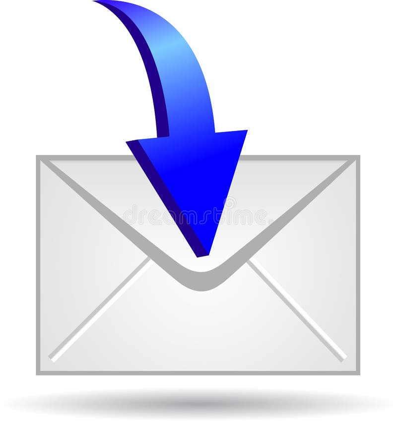 Letter with blue arrow stock vector. Illustration of blank - 37785792