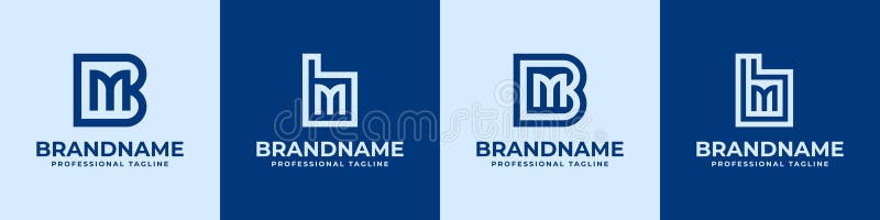Letter BM Logo Set, Suitable for Business with MB or BM Initials Stock ...