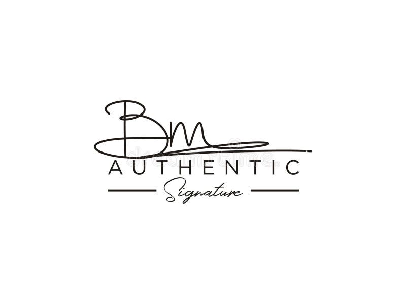 Letter BM Signature Logo Template Vector Stock Vector - Illustration of ...